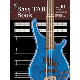 Music Staff Paper - Progressive Manuscript Book 10 - Bass TAB Book